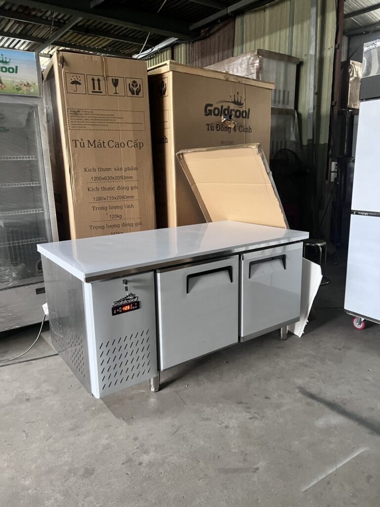 Tủ Đông Bàn Chặt 1.5M GoldCool Quạt Gió - Huy Hoàng